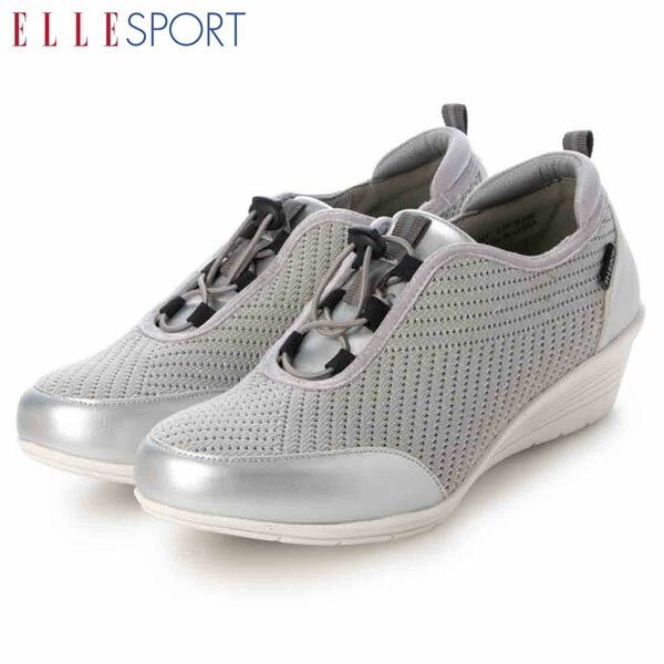 エル スポーツ ELLESPORT ニット編みウェッジレースアップシューズ ESP14706エレガントな印象のウェッジヒールが特徴のレースアップシューズ。素材には柔らかなニット編み素材を使用しております。柔らかな足あたりで足を包み込みます。...