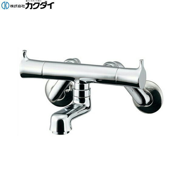 カクダイ[KAKUDAI]2ハンドル混合栓 128-015 上部水側：104-015 上部湯側：104-016 クランク：101-410KAKUDAI 128 015
