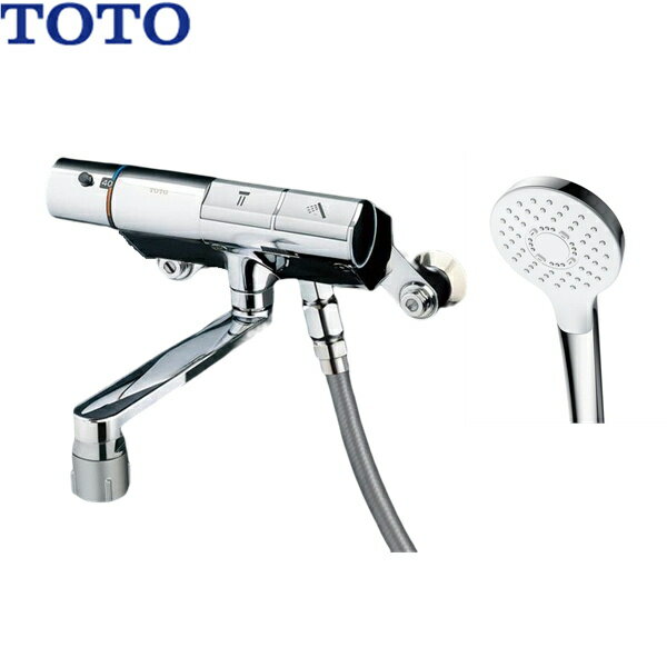 TOTO サーモスタット混合水栓 TMN40TY3Z 寒冷地仕様 タッチスイッチタイプ ハイカットユニット 逆止弁 本体-ホース接続ねじG1/2 樹脂ホース(シルバー) スパウト170mm シャワーヘッド：コンフォートウェーブめっき シャワ...