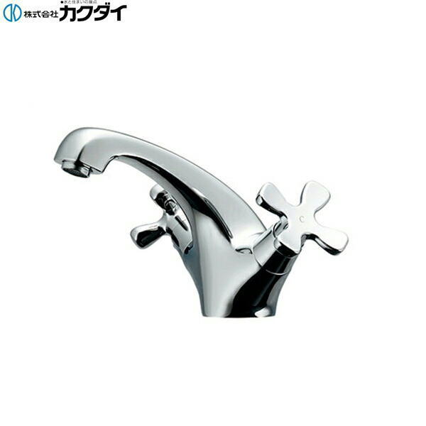 カクダイ[KAKUDAI]2ハンドル混合栓 150-435 引棒付き(Φ4mm) 取付穴径：35mm・厚5〜25mm 上部：104-010(湯水共通)KAKUDAI 150 435