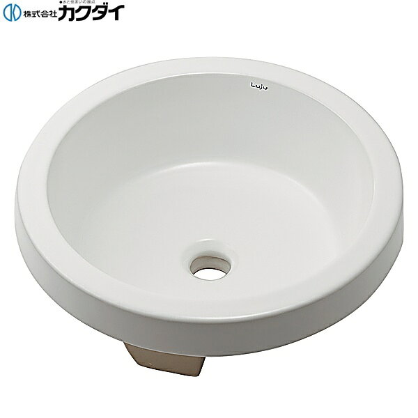 カクダイ [KAKUDAI] 493-167 半埋洗面ボウル ●切込寸法φ380ミリ ●容量5L ●オーバーフロー付き 材質: 陶器製KAKUDAI 493 167