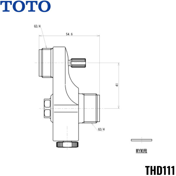 TOTO止水栓付取付脚 THD111 2ハンドル取替サーモ用 湯水混合水栓には2個必要 フィルター付TOTO THD111