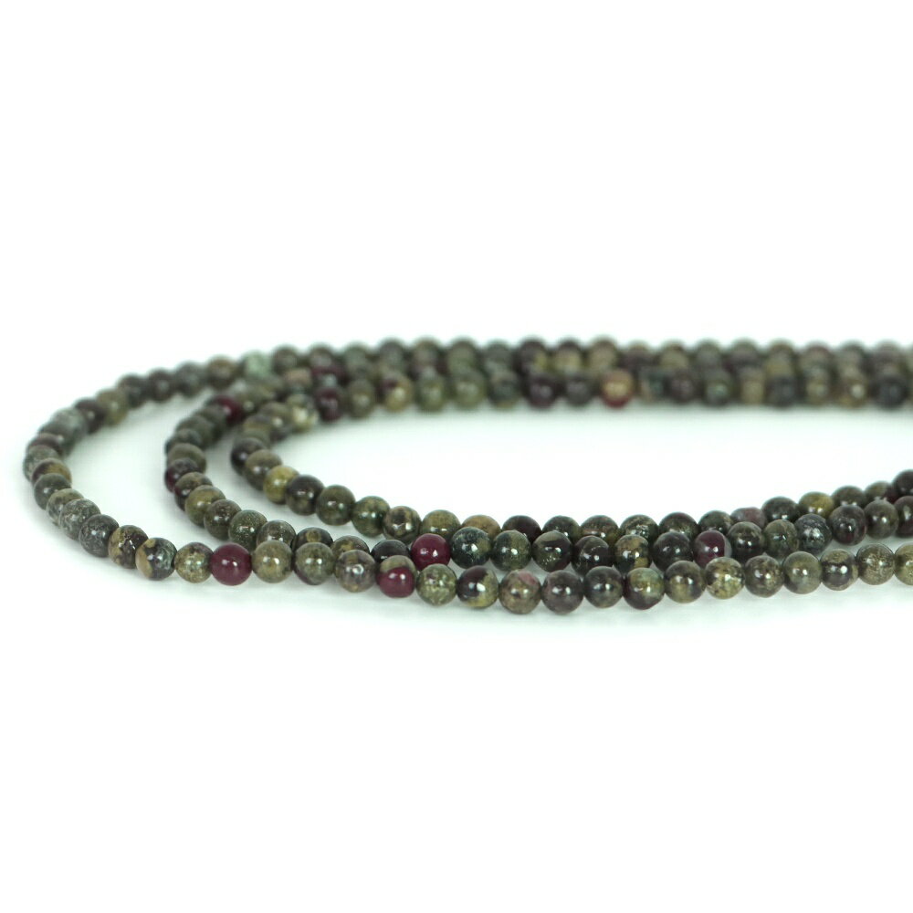 【ビーズサイズ】4mm 【形】丸玉 【連の長さ】約38?40cm ※ビーズサイズは0.5mm前後の誤差がある場合がございます 【商品説明】 ジャスパーは和名で碧玉（へきぎょく） ジャスパーは様々な成分の鉱物が混合し縞模様や斑点などいろいろな...