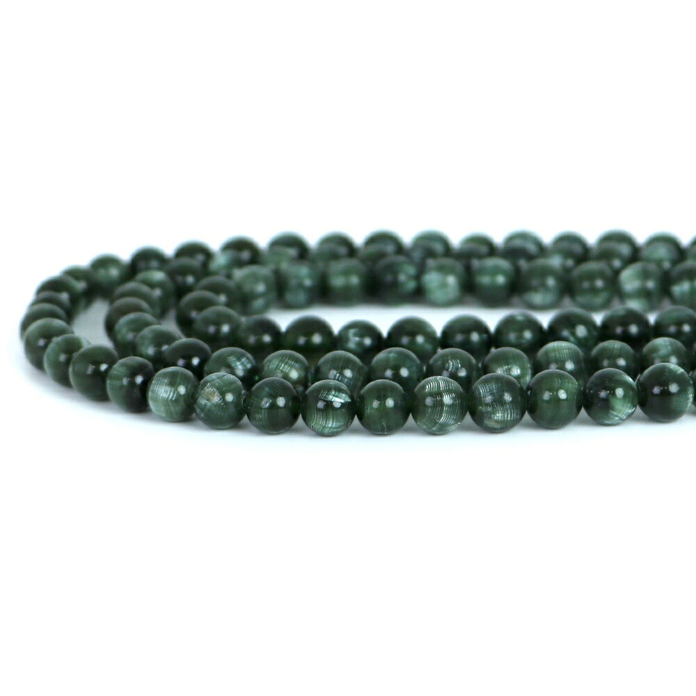 【ビーズサイズ】6～7mm 【形】丸玉 【連の長さ】約38〜40cm ※ビーズサイズは0.5mm前後の誤差がある場合がございます 【商品説明】 セラフィナイトはクローライト（緑泥石）のグループの天然石となります 緑色の下地に白っぽい線のよう...