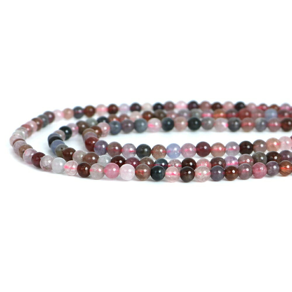 【ビーズサイズ】4mm 【形】丸玉 【連の長さ】約38〜40cm ※ビーズサイズは0.5mm前後の誤差がある場合がございます 【商品説明】 スピネルは和名では尖晶石（せんしょうせき）といいます 酸化鉱物で、赤いものはルビーと誤認されやすい宝...