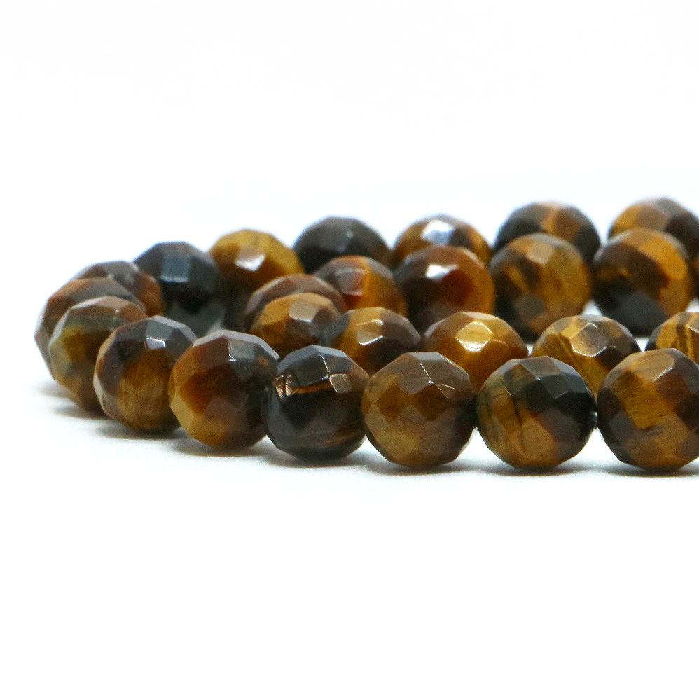 【ビーズサイズ】8mm 【形】カット 【連の長さ】約38〜40cm ※ビーズサイズは0.5mm前後の誤差がある場合がございます 【商品説明】 パワーストーンの代表格ともいえるタイガーアイとなります 和名では虎目石（とらめいし）といわれます ...