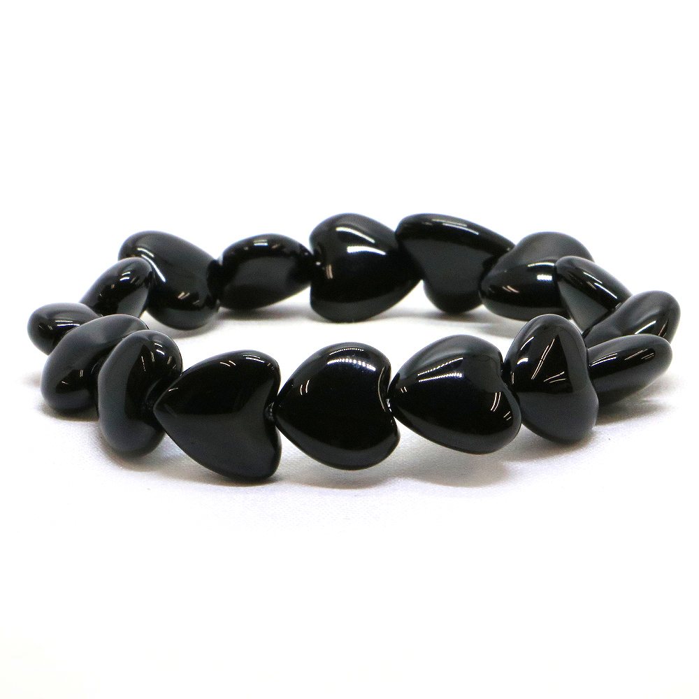 【ビーズサイズ】12mm（厚み6mm） 【腕回りサイズ】ご自身の腕回りサイズを計測いただき、ブレスレットサイズ（内径）からお選びください ＊ブレスレットサイズ（内径）は腕回りサイズ+1cmがおすすめのサイズとなります 【形】ハート ＊ビーズ...