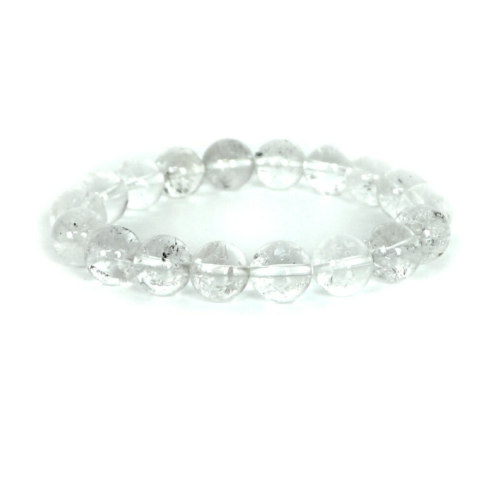 【サイズ】 ・玉サイズ 11.6mm ・腕回りサイズ18cm ・重さ39.6g 【商品説明】 ヒマラヤ水晶（himalayan crystal）は水の中から取り出したような、清らかな透明感があり 水晶の中の内包物やクラックは見る角度によりレ...