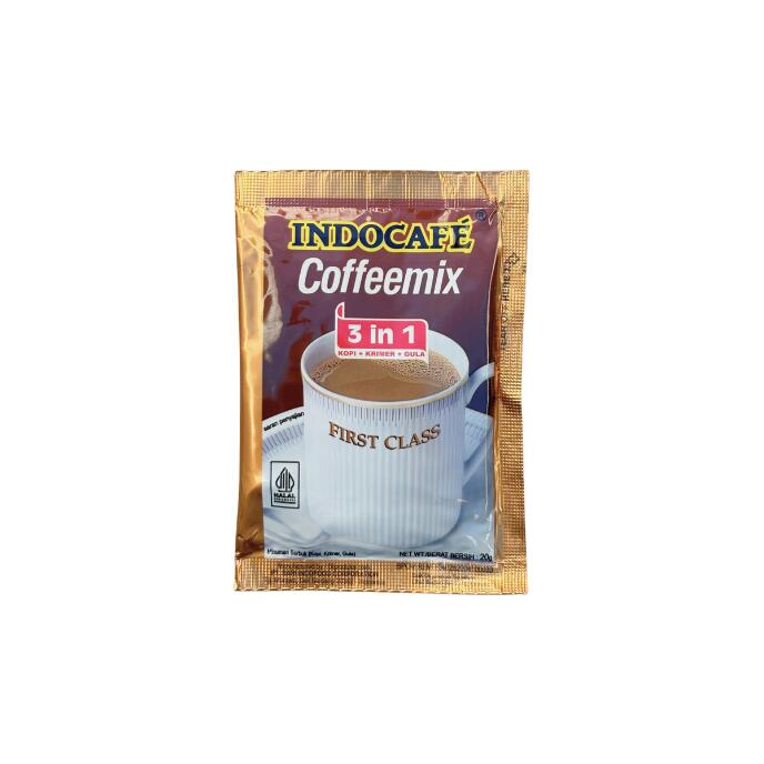 INDOCAFE インドカフェコーヒーミックス3 IN 1, COFFEEMIX 3 IN 1 FIRST CLASS 「INDOCAFE コーヒーミックス」は、インドネシアの人気インスタントコーヒーです。 コーヒー、砂糖、クリーマーがバラ...