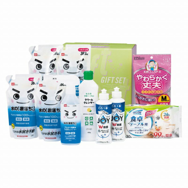 商品仕様 箱サイズ約13.2×25.7×22.6cm内容●商品:レック水の激落ちくん詰替用360ml×4、P&G除菌ジョイコンパクト170ml×2、レック水の激落ちくん400ml・セスキクリームクレンザー400g・クリンクル食卓テーブル用シ...