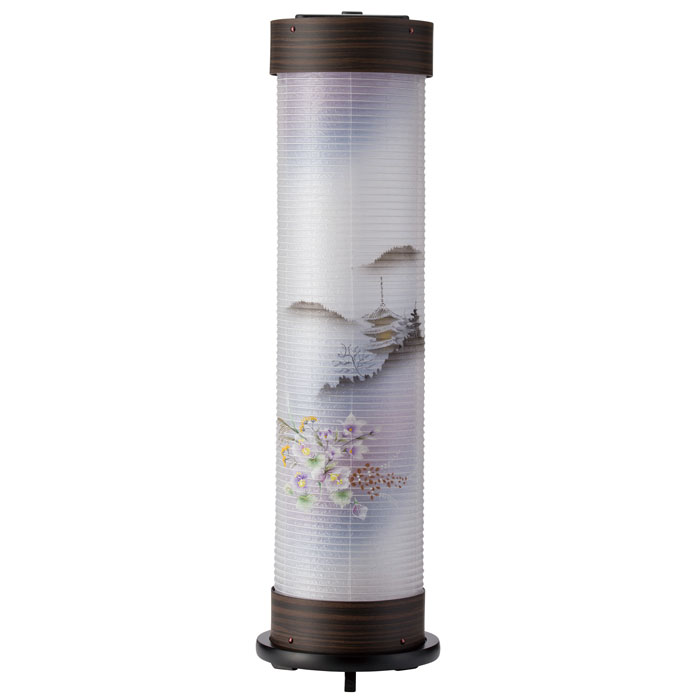 ●提灯の火袋直径18cm／商品全高伸時80cm→収納時30cm 幅／21cm　奥行／21cm 紙化粧箱(外寸)　幅／23cm　奥行／24cm　高さ／37.3cm 6号専用LED電球コードを採用 二重張り・・外袋（正絹100％）・中袋（和紙※...