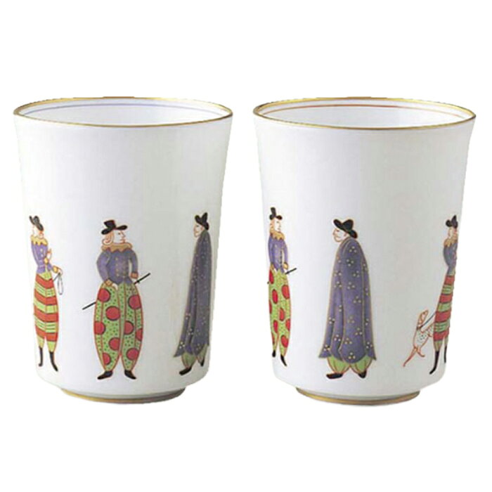 サイズ／高　9cm　口径7cm 容量／200cc（容量は満水で計測） 原産国／ 日本 材質／磁器 箱仕様／化粧箱 電子レンジ対応　不可 異国の香りが人気の和蘭陀人の図案 お湯のみの内線が赤と青のペアですギフト対応
