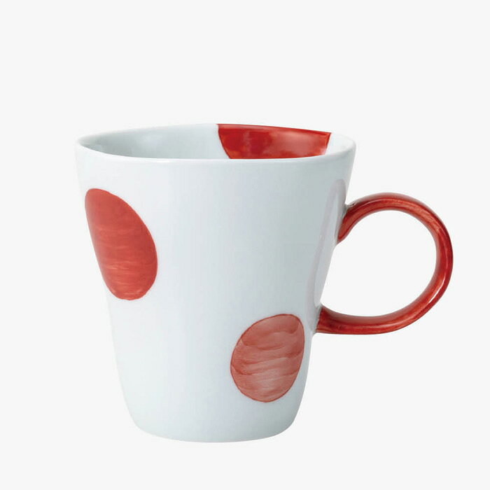 1個の仕様 商品サイズ／φ9×H9cm 材質／磁器 容量／275ml 重量／210g 産地／波佐見 《しゃぼん》 自由に配された丸紋は「円相文」ともいわれ「はじまりとおわり」のないひとつの線で構成され無限性を意する。静寂な灰呉須と情熱の赤呉...