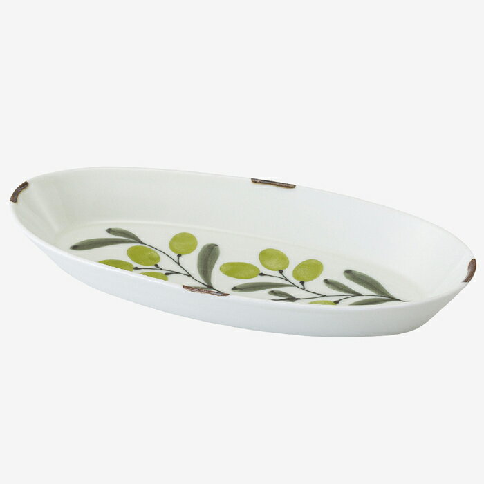 1枚の仕様 商品サイズ／W24×D11×H3.5cm 材質／磁器 容量／425ml 重量／270g 荷姿／ダンボール箱 産地／波佐見 イタリアンなどの地中海料理が似合うデザイン。 料理映えするスリムなプレートは、使い勝手が抜群です。