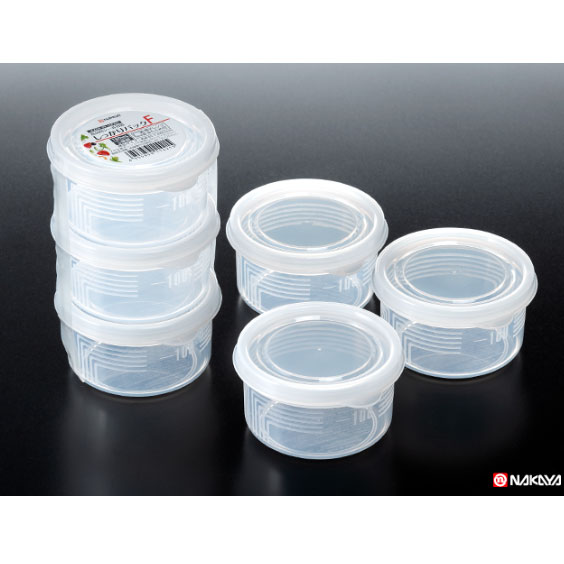 サイズ 85φ×136Hmm 180ml×3 材質 本体/ポリプロピレン・フタ/ポリエチレン 電子レンジ暖めOK！電子レンジでのご使用の際はふたを外してお使いください。　