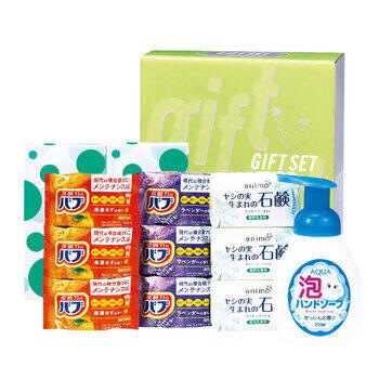 商品情報 名称クリーン清潔セット WCB-20 内容量アクア泡ハンドソープ250ml・animoヤシの実石鹸（80g×3P）・バブ（ゆずの香り・ラベンダーの香り）各3 サイズ箱サイズ：箱202×190×67mm メーカー品番WCB-20 販...