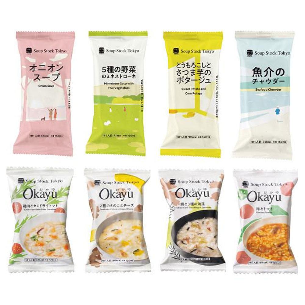 ●箱サイズ約：31.0×16.0×6.0(cm)/重さ：400g●化粧箱入●Okayu2種のきのことチーズ（21．4g）・Okayu鶏肉とセミドライトマト（17．4g）・Okayu鯛と3種の海藻（16．0g）・Okayu梅とトマト（16．3...