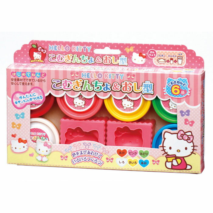 ◯セット内容 こむぎねんど6色(赤、桃、緑、白、黄色、青)×30g押し型(キティ)2個 ◯パッケージサイズ：W230×H145×D30（mm）◯銀鳥産業※店舗、その他のネット販売での併売のため欠品となる場合がございます。予めご了承ください。...
