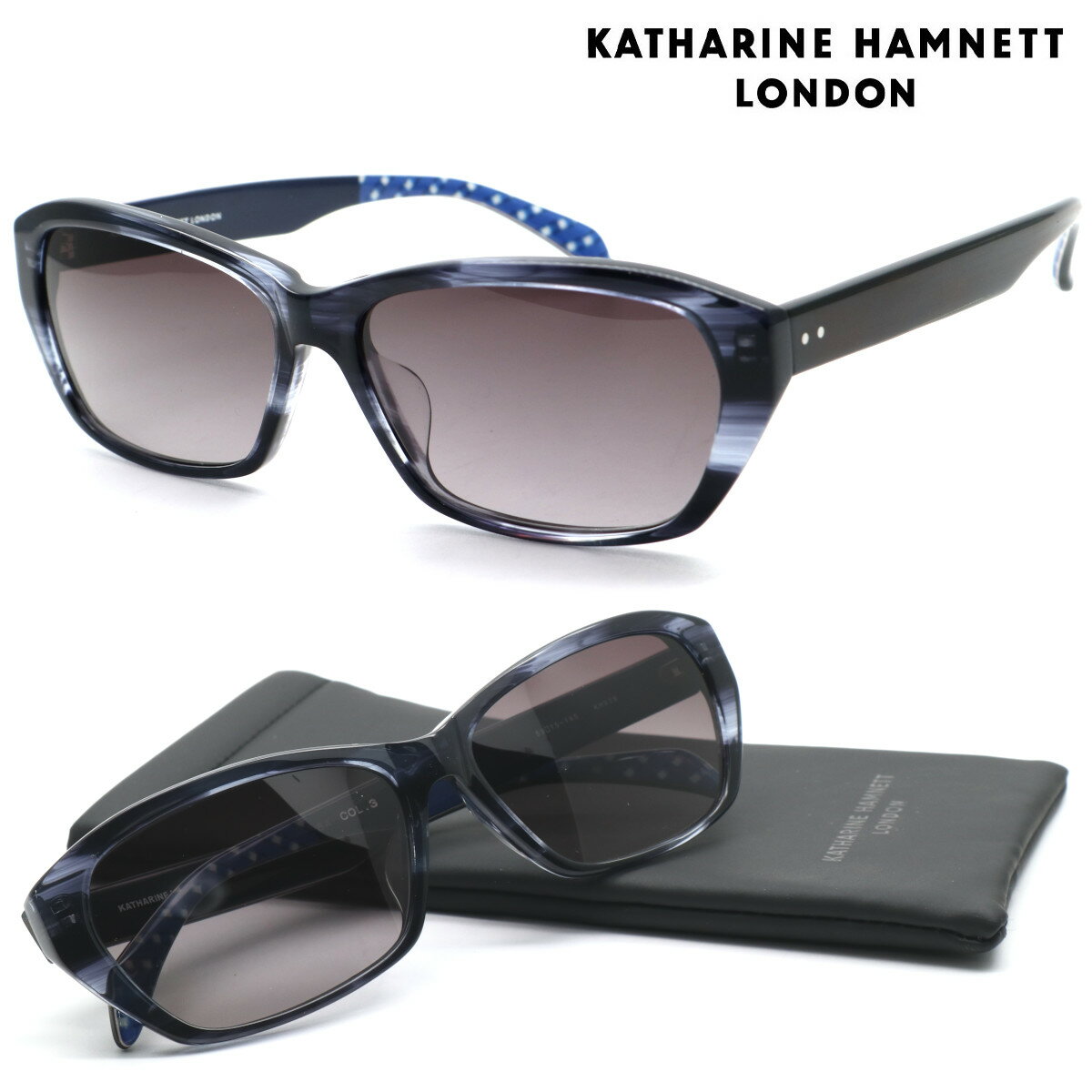 商品カテゴリー：サングラス ■ブランド KATHARINE HAMNETT ■型番 KH938 col.3 ■サイズ [A]レンズの横幅：約59mm [B]鼻幅：約15mm [C]テンプルの長さ：約145mm [D]フレーム全体の幅：約14...