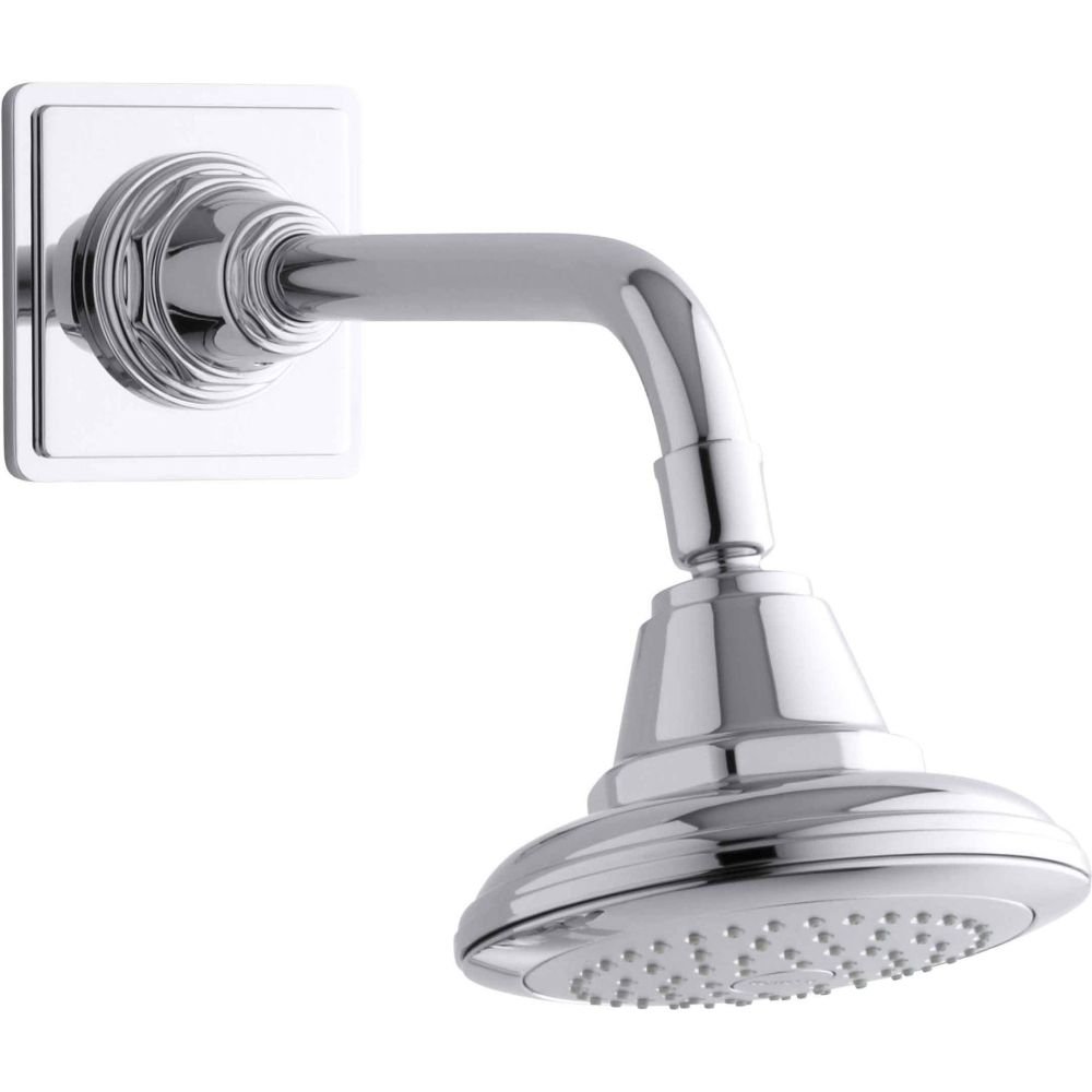 (Polished Chrome) - KOHLER K-13137-CP Pinstripe Single-Function Showerhead Polished Chrome