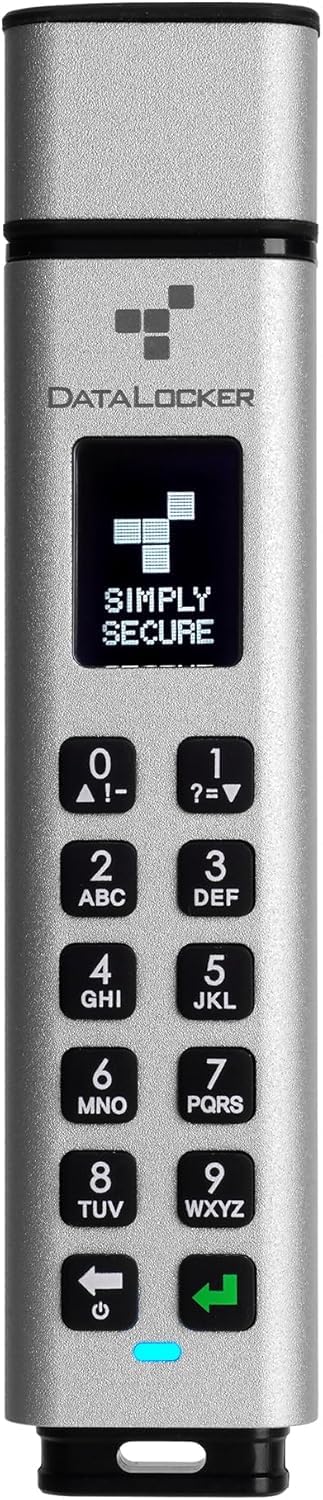 DataLocker Sentry K350 16GB 暗号化USBフラッシュドライブキーパッド、簡単なスクリーンガイド付きセットアップ、AES 256、TAA準拠の高耐久化されたMil-Std 81