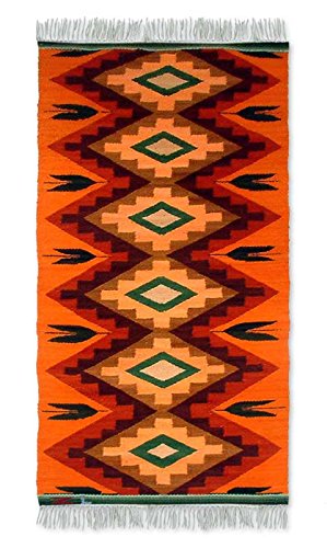 Novica Cocaリーフ」ウールラグ、2 x 5