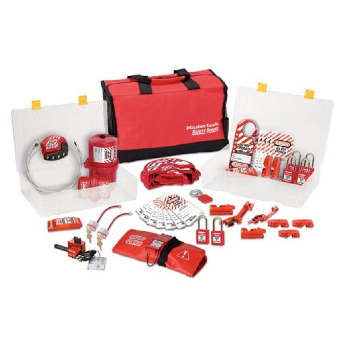 Master Lock Portable Valve and Electrical Lockout Kit and Organizer Includes 6 Steel Padlocks by Ma