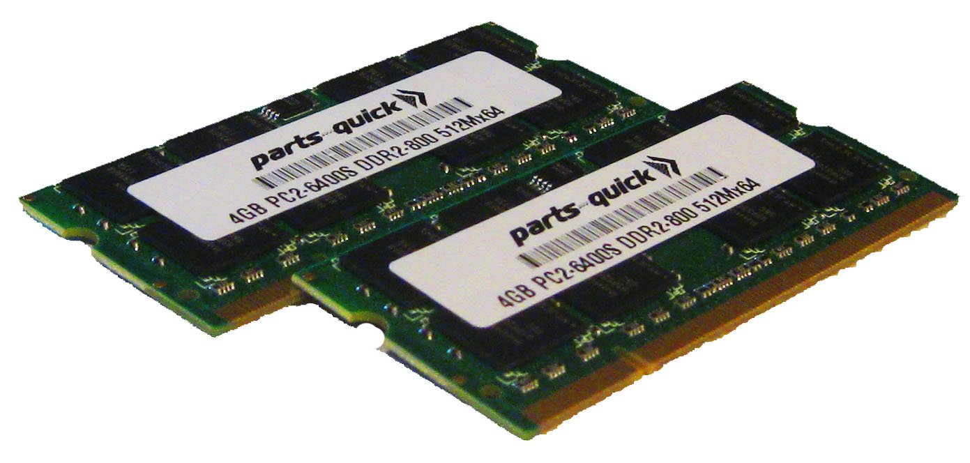 parts-quick 8GB 2X 4GB DDR2 PC2-6400 800MHz 200 pin SODIMM Memory compatible substitute for Vaio NW