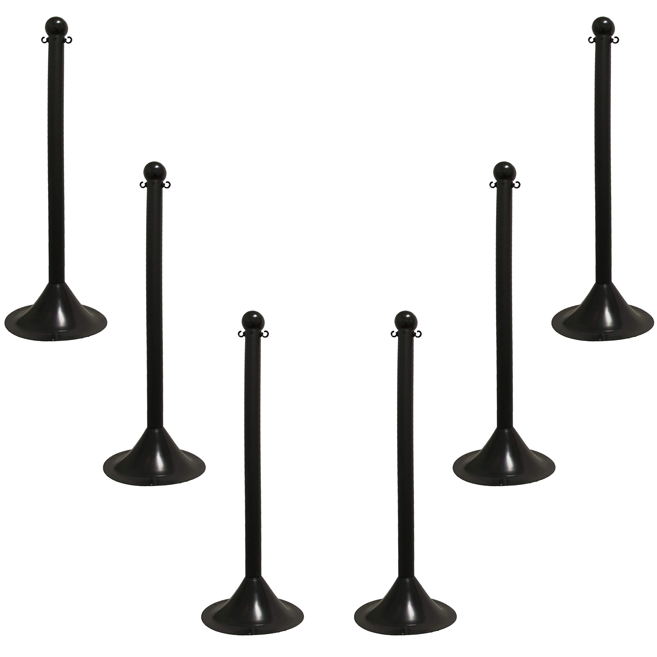 Mr. Chain 91503-6 Black Stanchion 2 link x 41 Overall Height Pack of 6 by Mr. Chain