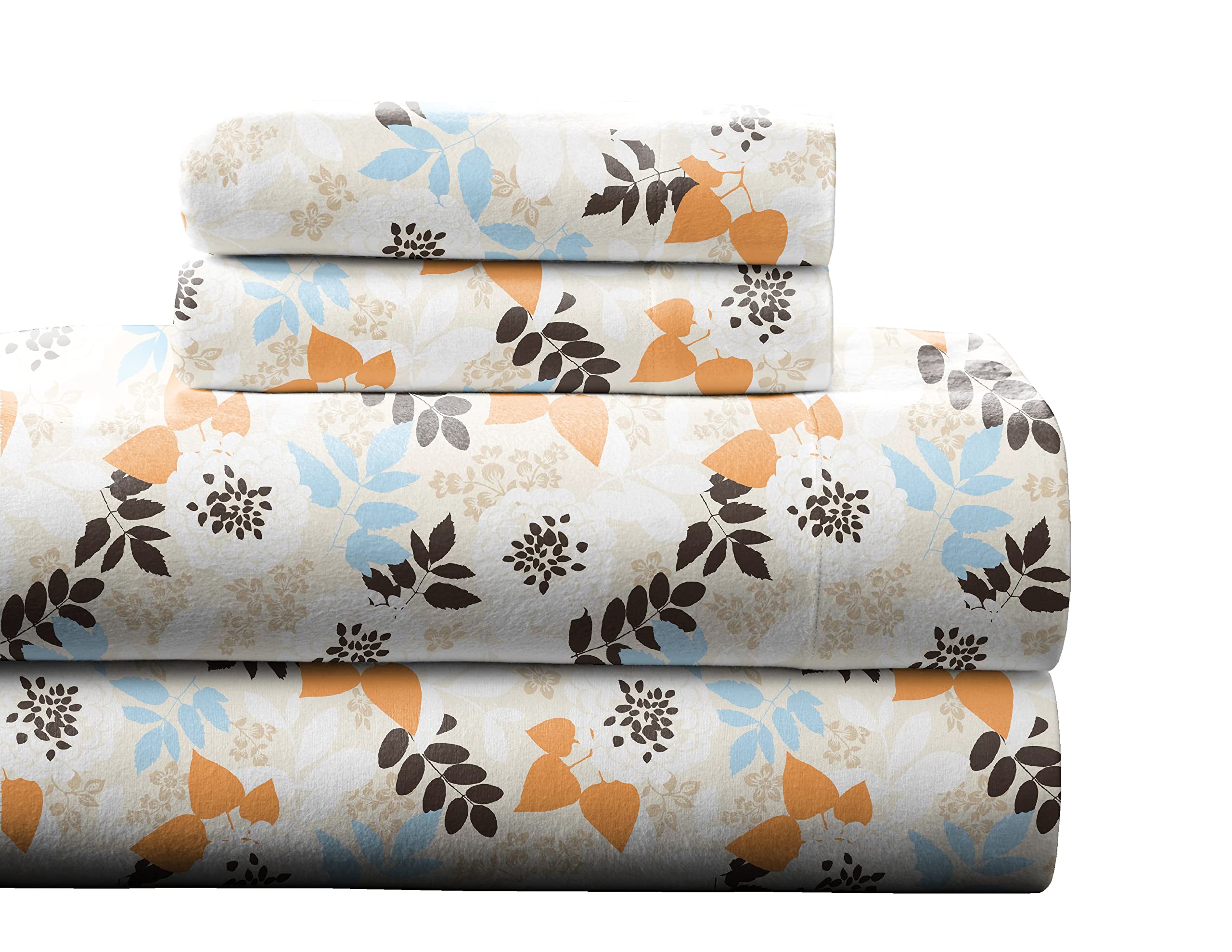(Queen Winter Breeze) - Pointehaven Heavy Weight Printed Flannel Queen Sheet Set Winter Breeze