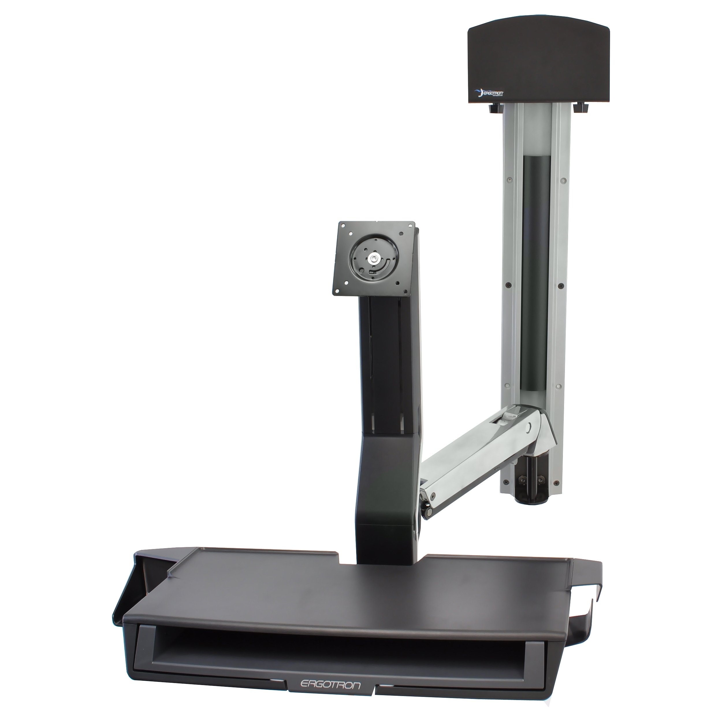 Ergotron StyleView Sit-Stand Combo System with Worksurface and Small Black CPU Holder - Mounting kit