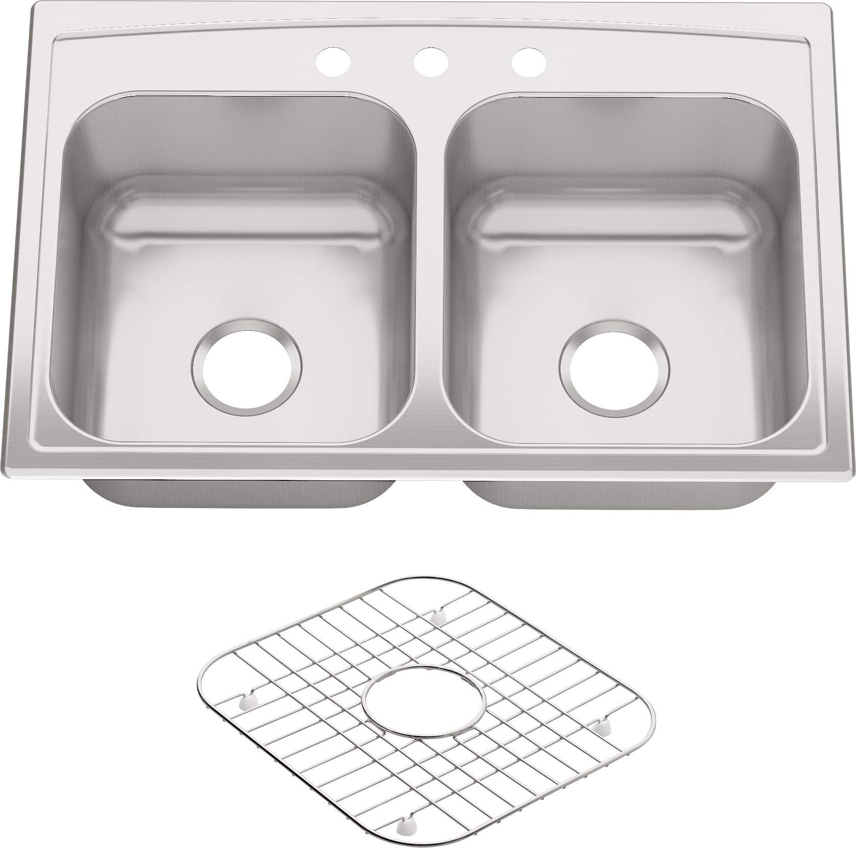 Kohler k-3847 ? 3 Toccata 33インチダブルトップマウントBasin 18ゲージステンレススチールKitc、 9.50 x 22.00 x 33.00 inches 3847-