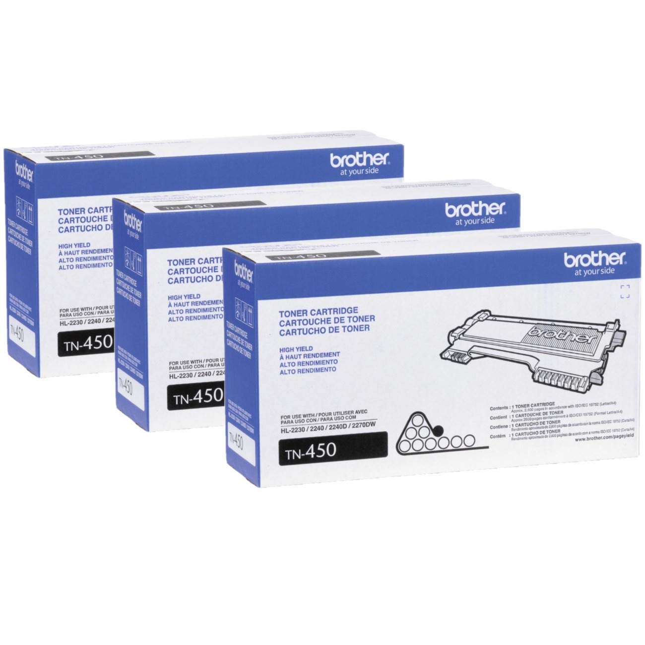 Brother TN450 High Yield Toner Cartridge - Retail Packaging - Black by Brother