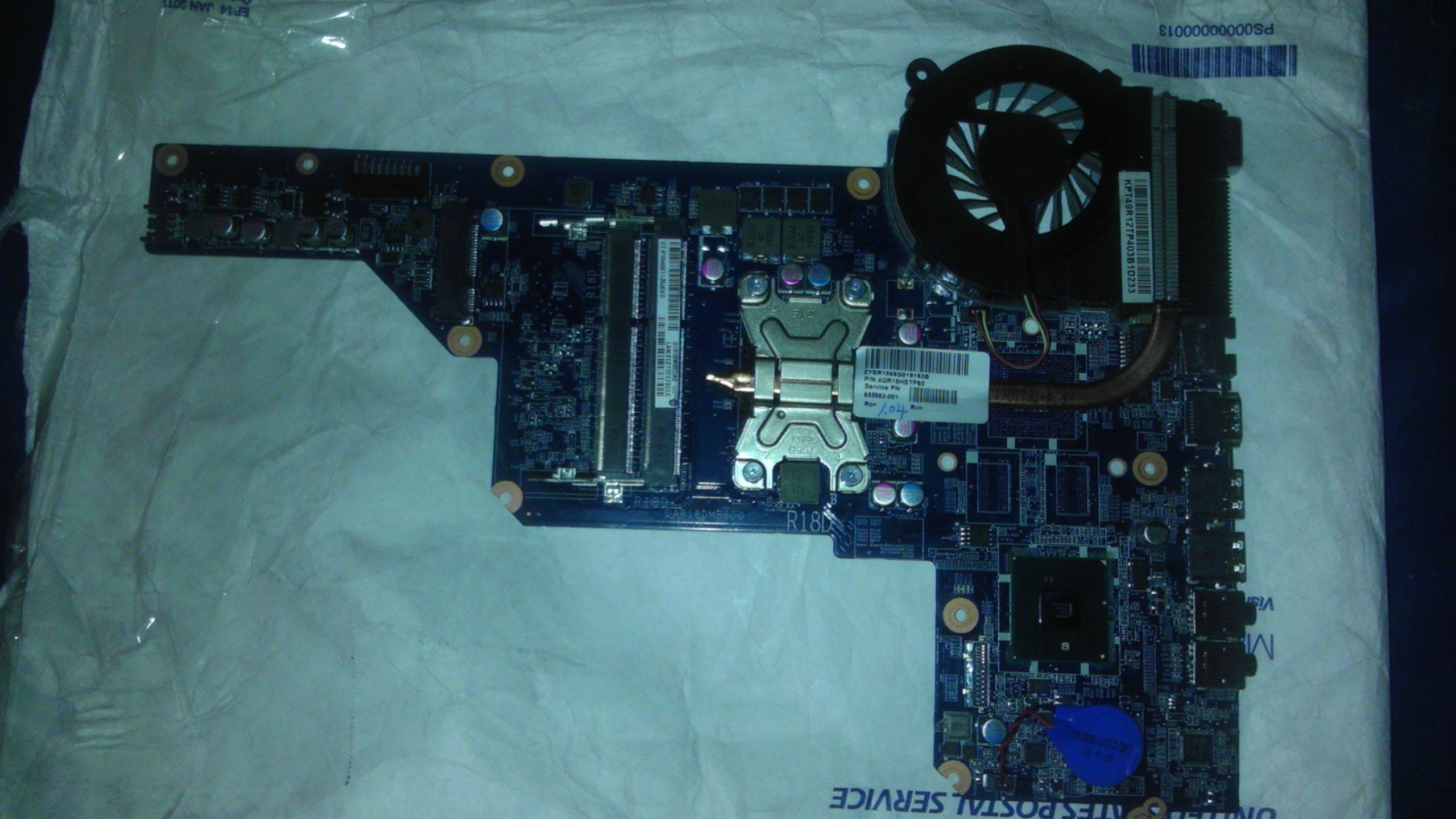 HP 654118 ? 001システムボード ? UMA hm55 i3 ? 370 M