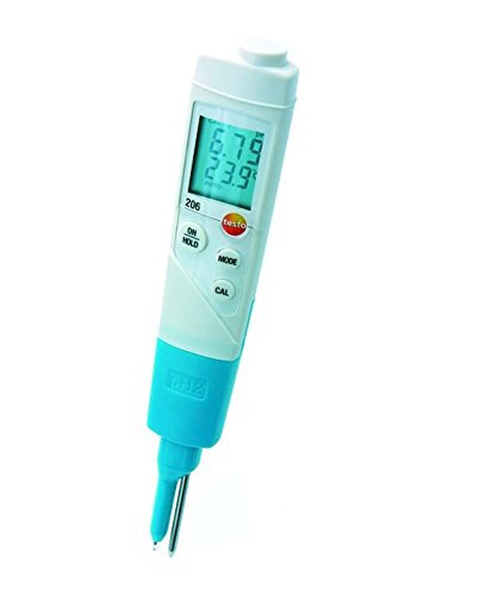 Testo 0563 2062 コンパクトpH2メーター計器キット 0~14pH範囲 +/-0.02pH精度 0.01pH分解能