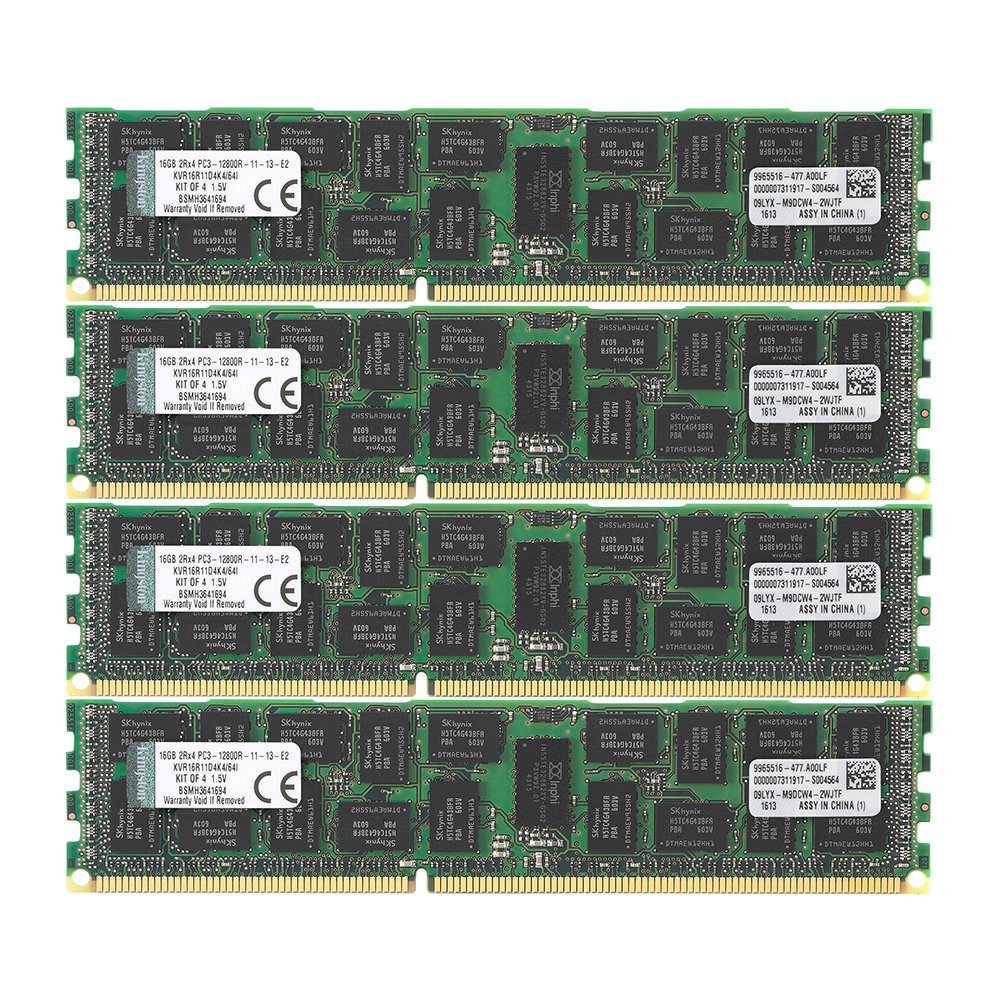 キングストン Kingston メモリー DDR3 1600MHz 16GBx4枚 ECC CL11 2R X4 1.5V Registered DIMM Intel Validated KVR16R
