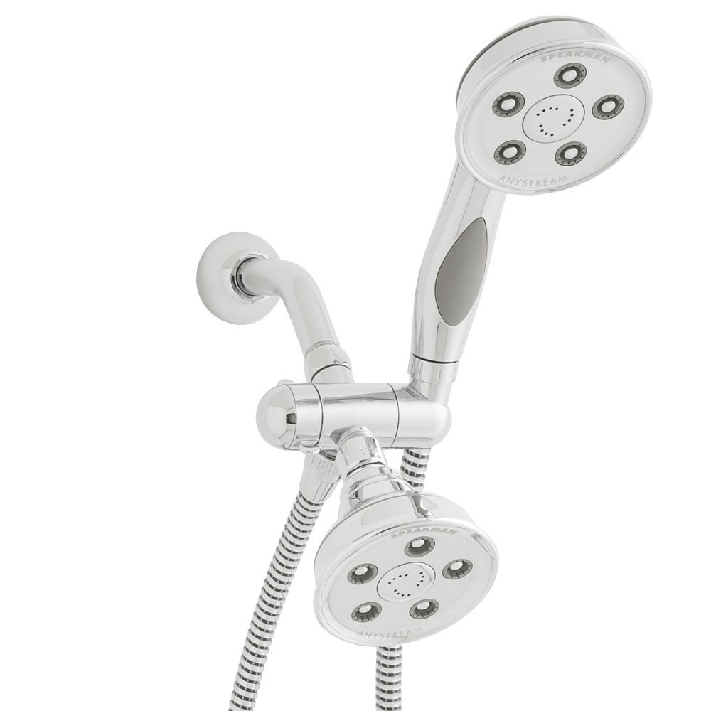 (Dual Shower Head Combo 2.5 GPM Polished Chrome) - Speakman VS-233014 Anystream Caspian Shower Hea