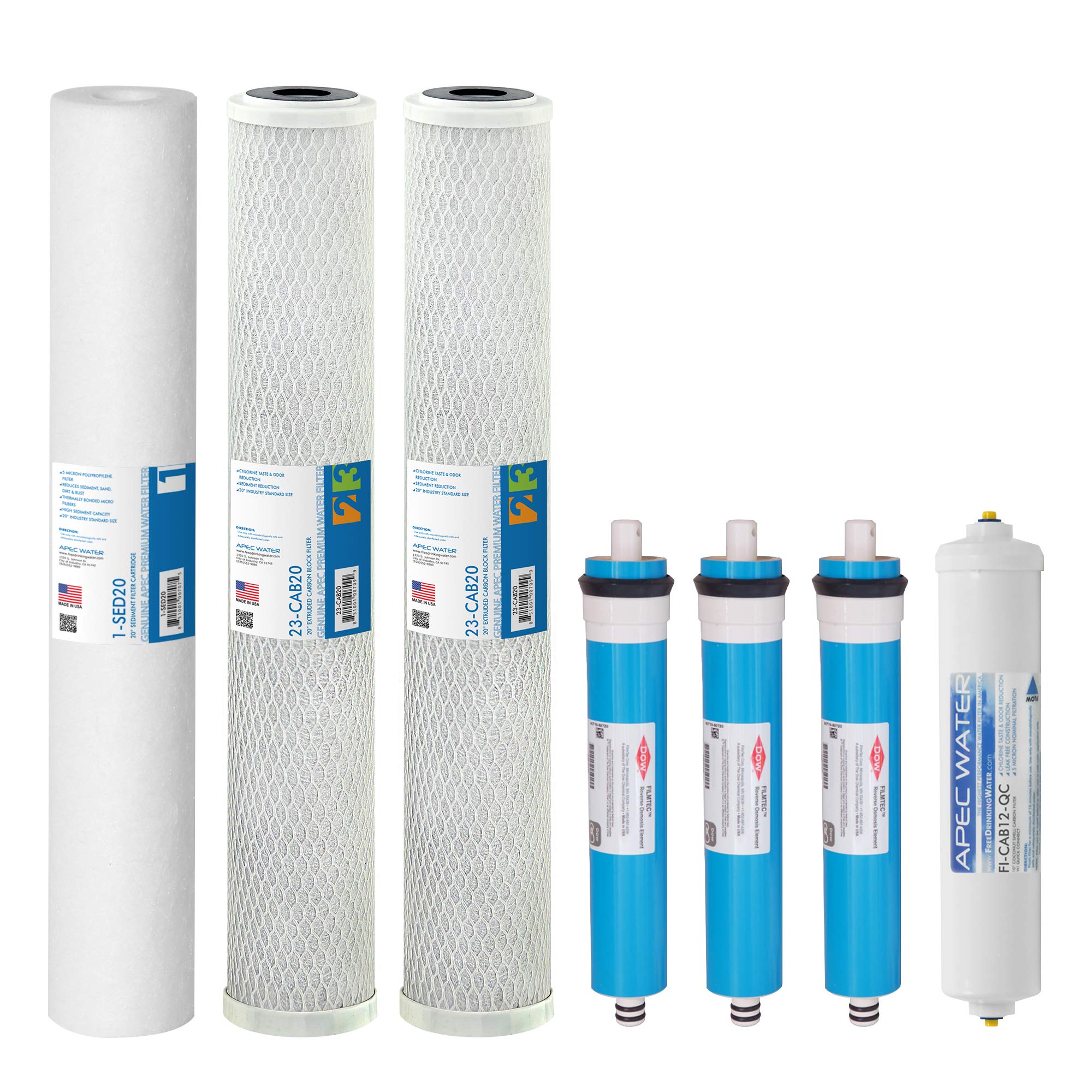 Apec filter-max-lite240商用グレードUS Made 240 GPD Complete交換用フィルタセットライト商業逆浸透水フィルターシステム