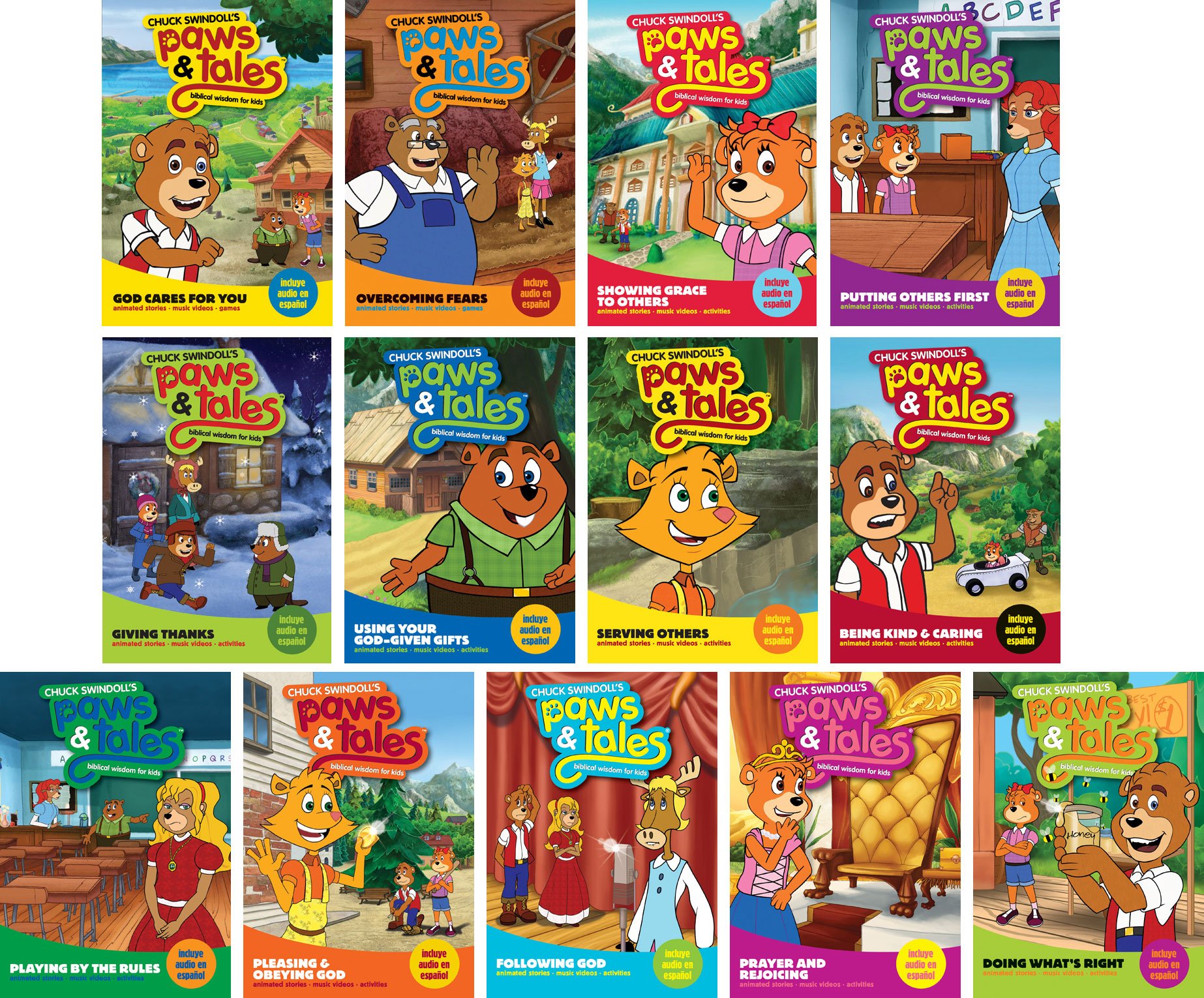 Chuck Swindoll's Paw and Tales Set of 13 Volumes - Biblical Wisdom for Kids - Stories Include God Ca