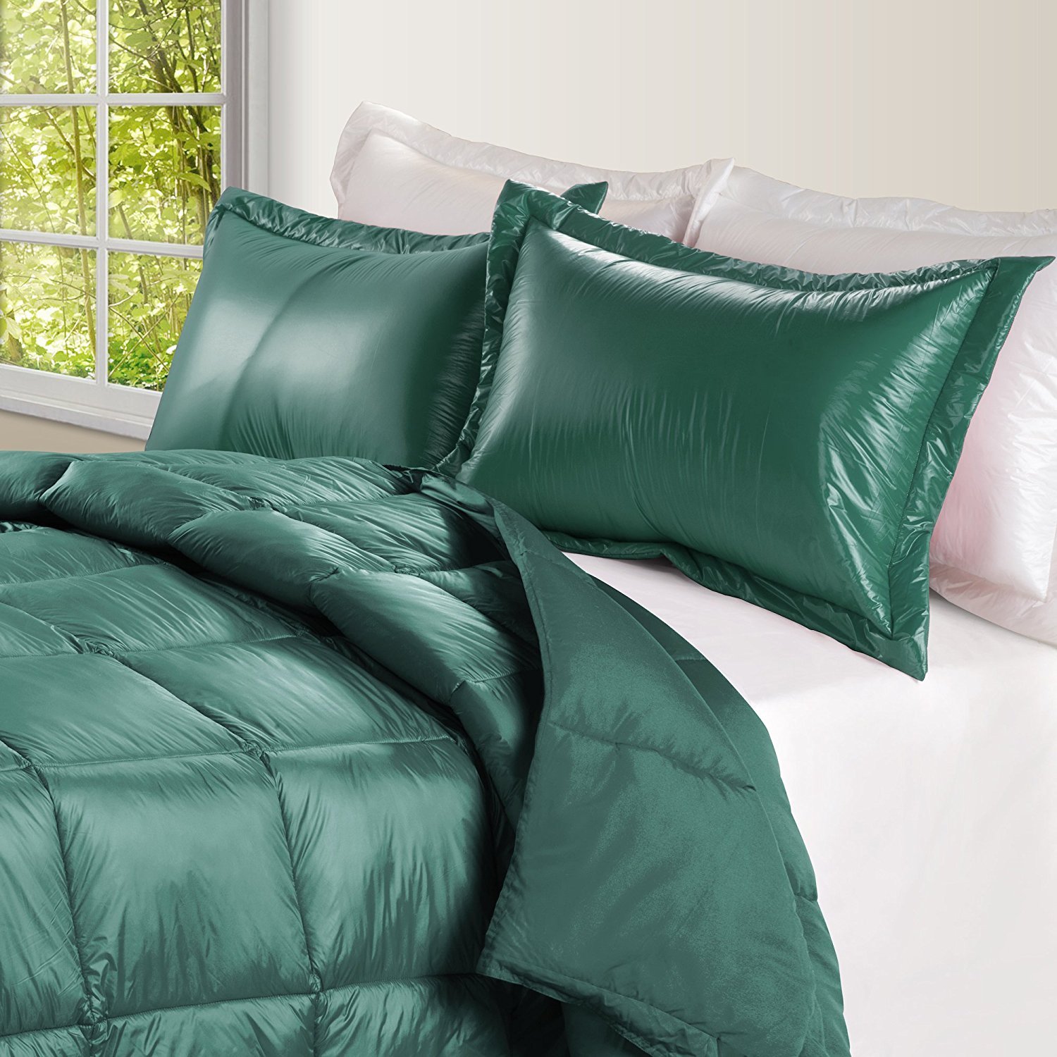 (Peacock King) - PUFF High Loft Down Indoor/Outdoor Water Resistant Comforter with Extra Strong Nyl