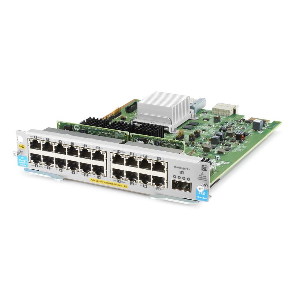 日本ヒューレットパッカード HPE Aruba 20port PoE+ / 1port 40GbE QSFP+ v3 zl2 Module J9992A