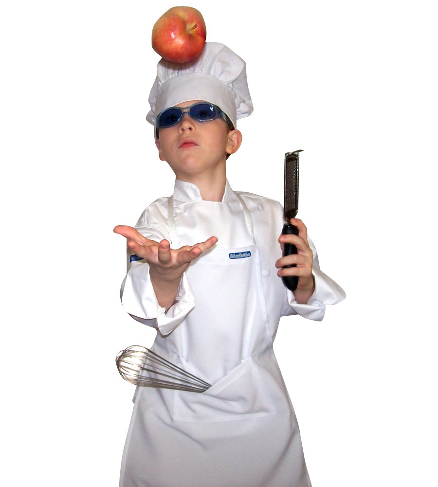 Lot of 200 SmallホワイトChefskin軽量エプロンキッズ用子供2 ? 7歳Old 15 X 20 inファブリック