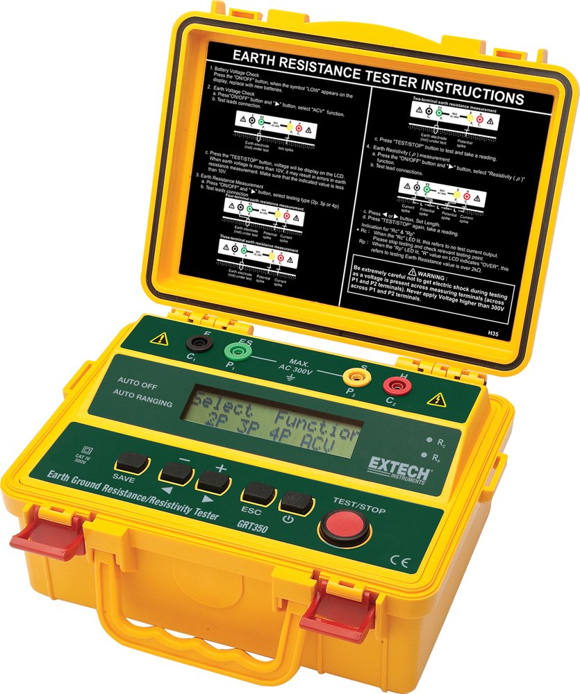 Extech grt350アース抵抗/ Resistivityテスター4線