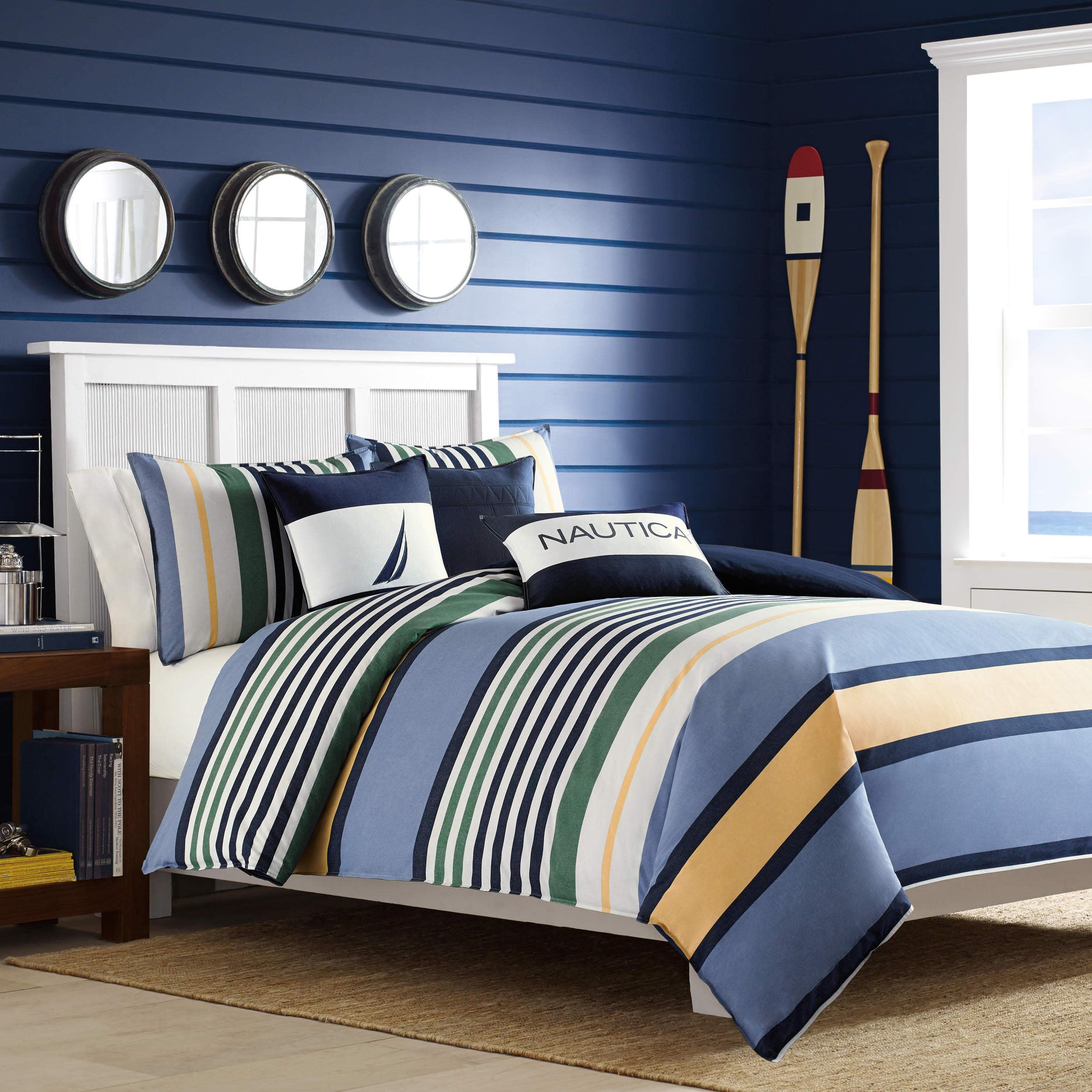 Nautica Dover Cotton Comforter Set Full/Queen Blue