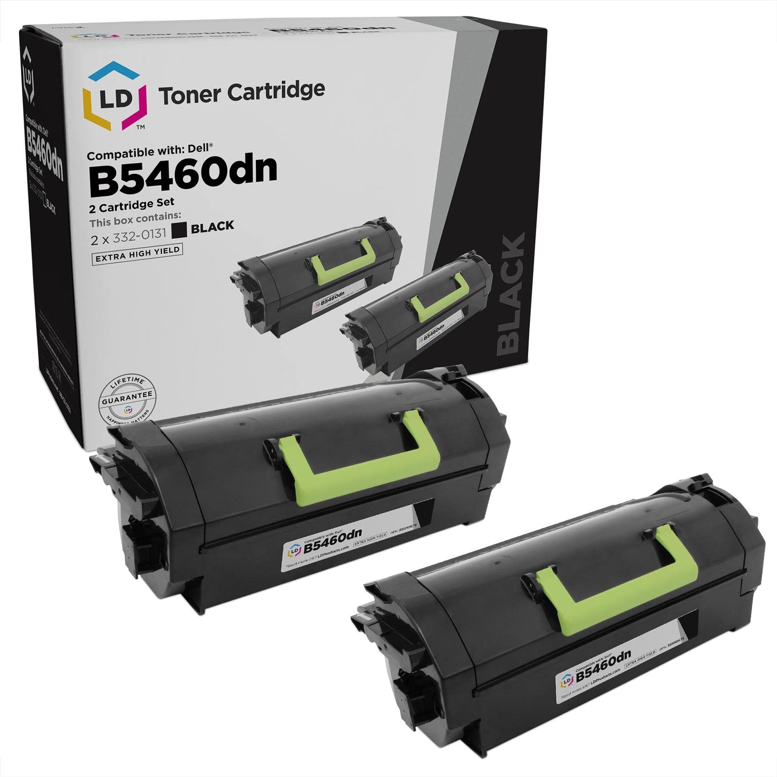 LD互換交換用デル332 ? 0131 ( 03ynj / 98 VWN ) Pack of 2 Extra高イールドブラックトナーカートリッジレーザーでの使用b5460dn