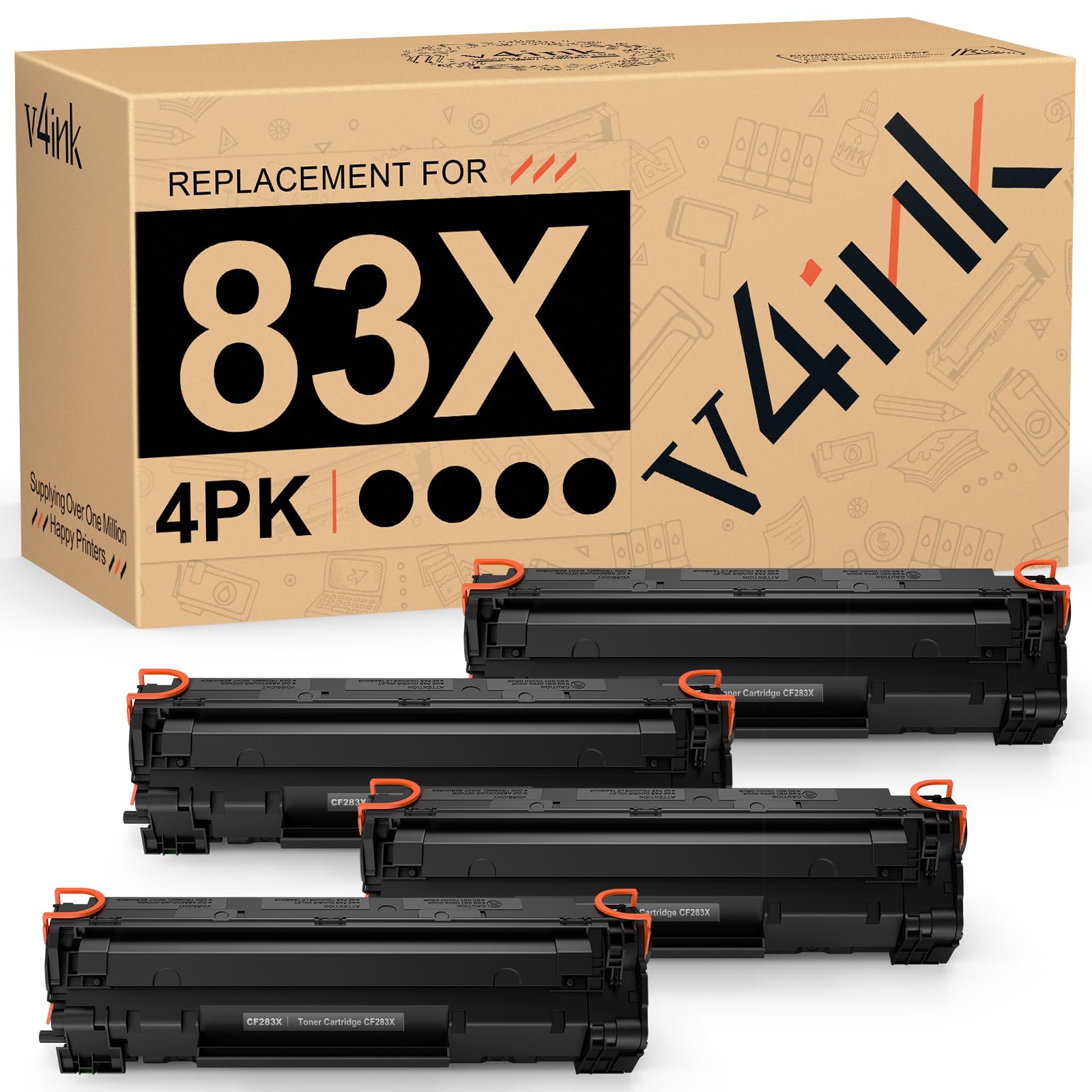 v4ink & # 174、2pk新しい互換Canon 137 (9435b001aa)ブラックトナーカートリッジ2200ページYield for mf216 N、mf227dw、およびmf229dw