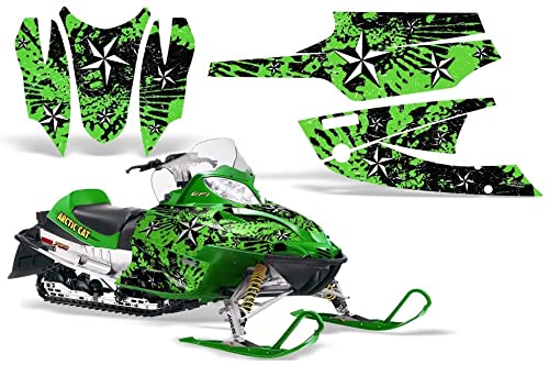 AMR Racing スノーモービルグラフィックキット ステッカー デカール Arctic Cat Firecat 2003-2006対応 ノーススターグリーン