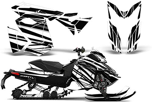 AMR Racing スノーモービルグラフィックキット ステッカー デカール Ski-Doo Rev XS 2013-2014対応 - インライン - ホワイト