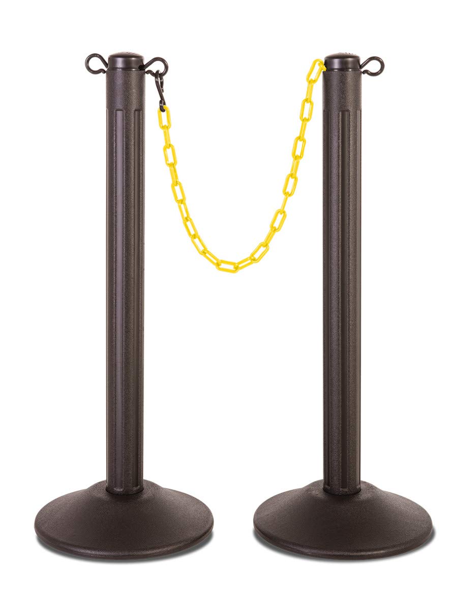 US Weight ChainBoss Indoor/Outdoor Stanchion with15 LB base and 10' of 2 Chain - Pack of 2 by US Wei