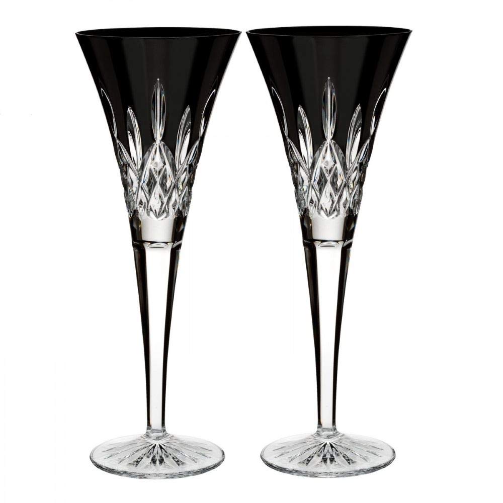 Waterford Crystal Lismore ブラックフルート 2個セット